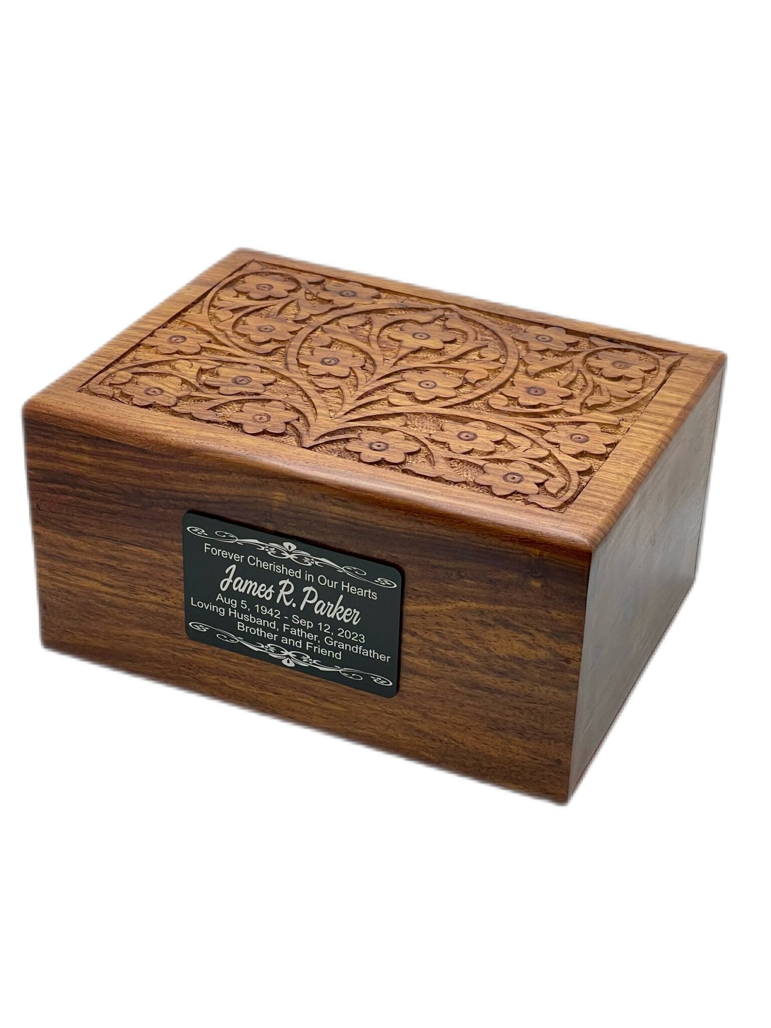 Urn Human- Solid Rosewood Urn Box with Customized Laser Engraved ...