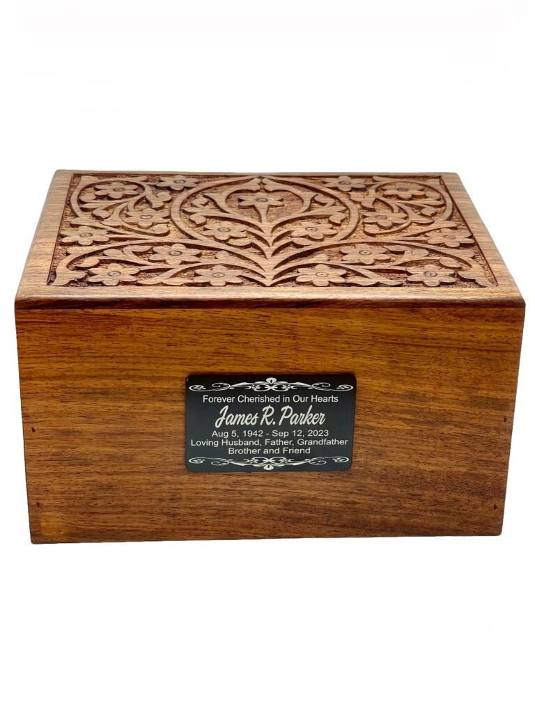 Urn Human- Solid Rosewood Urn Box with Customized Laser Engraved ...