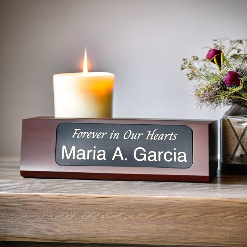 Custom Name Plate, White on Black, Personalized Engraved 3×1 Stainless ...